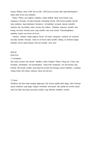 Makalah klasifikasi makhluk hidup | DOCX