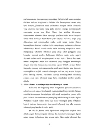 Literasi Media Digital dalam Menangkal Hoaks | PDF