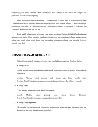 Makalah konsep dasar geografi | DOC