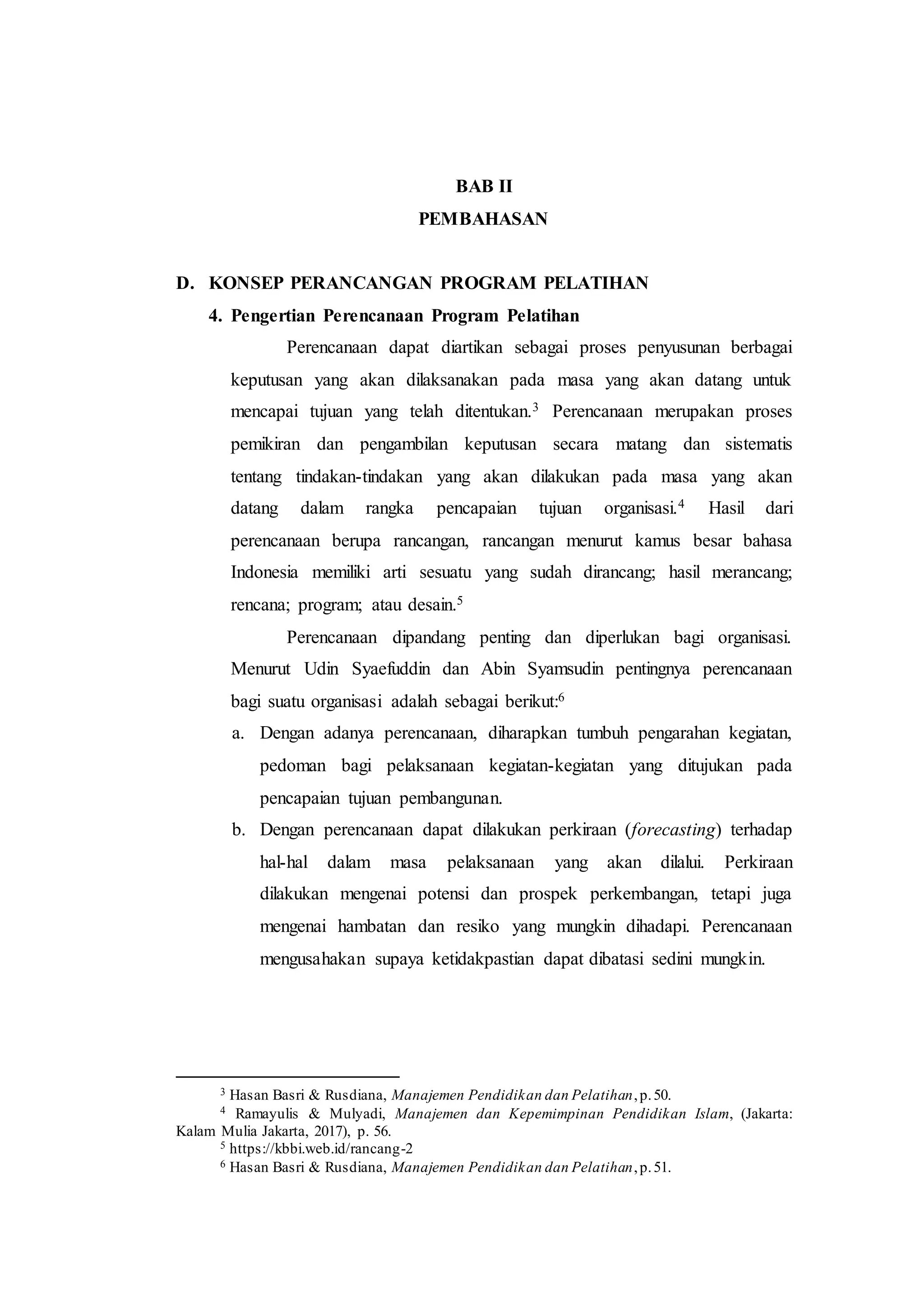 Makalah konsep rancangan program pelatihan | DOCX