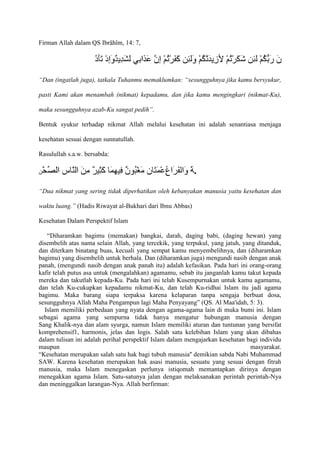 Makalah konsep sehat sakit dalam islam | DOCX