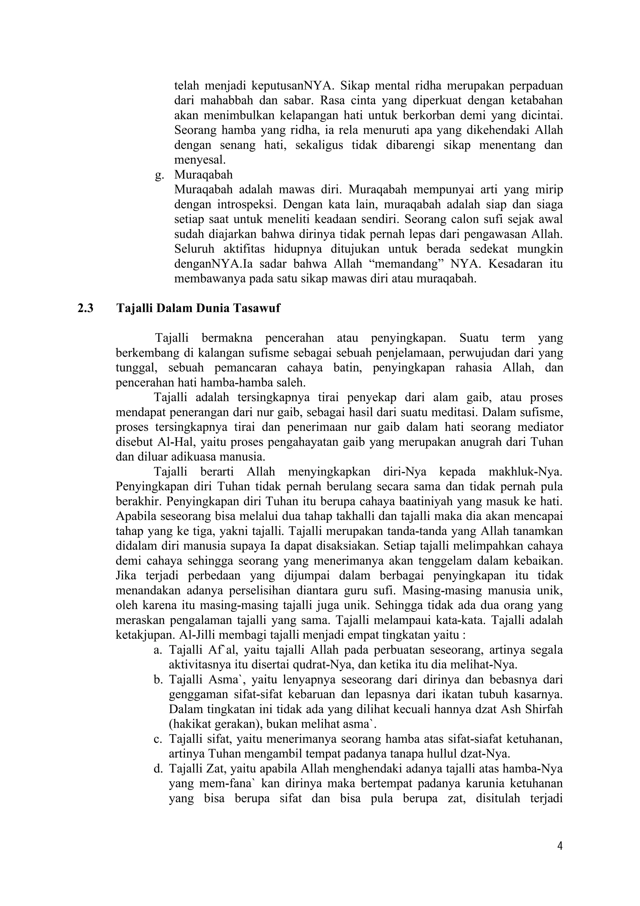 Makalah Konsep Takhali,Tahalli,Tajalli | PDF