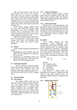 pemeliharaan OLTC dan setting AVR | DOC