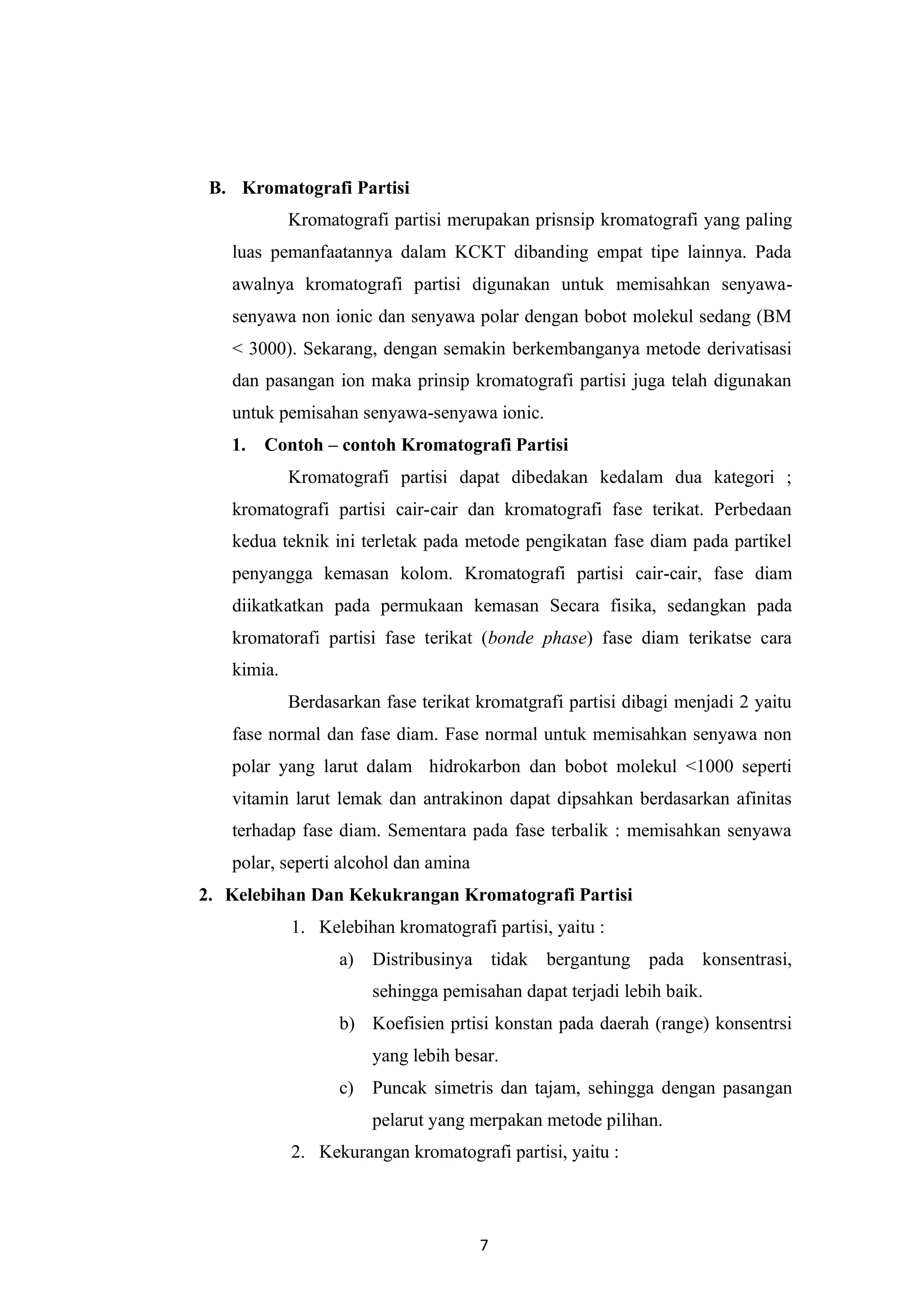 Makalah Kromatografi Serapan dan Kromatografi Partisi | PDF
