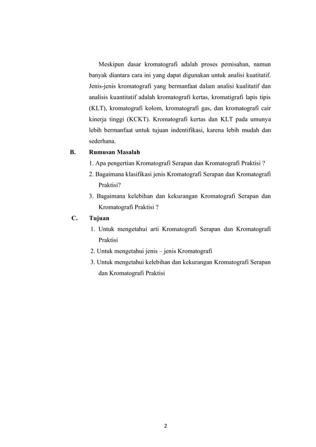 Makalah Kromatografi Serapan dan Kromatografi Partisi | PDF