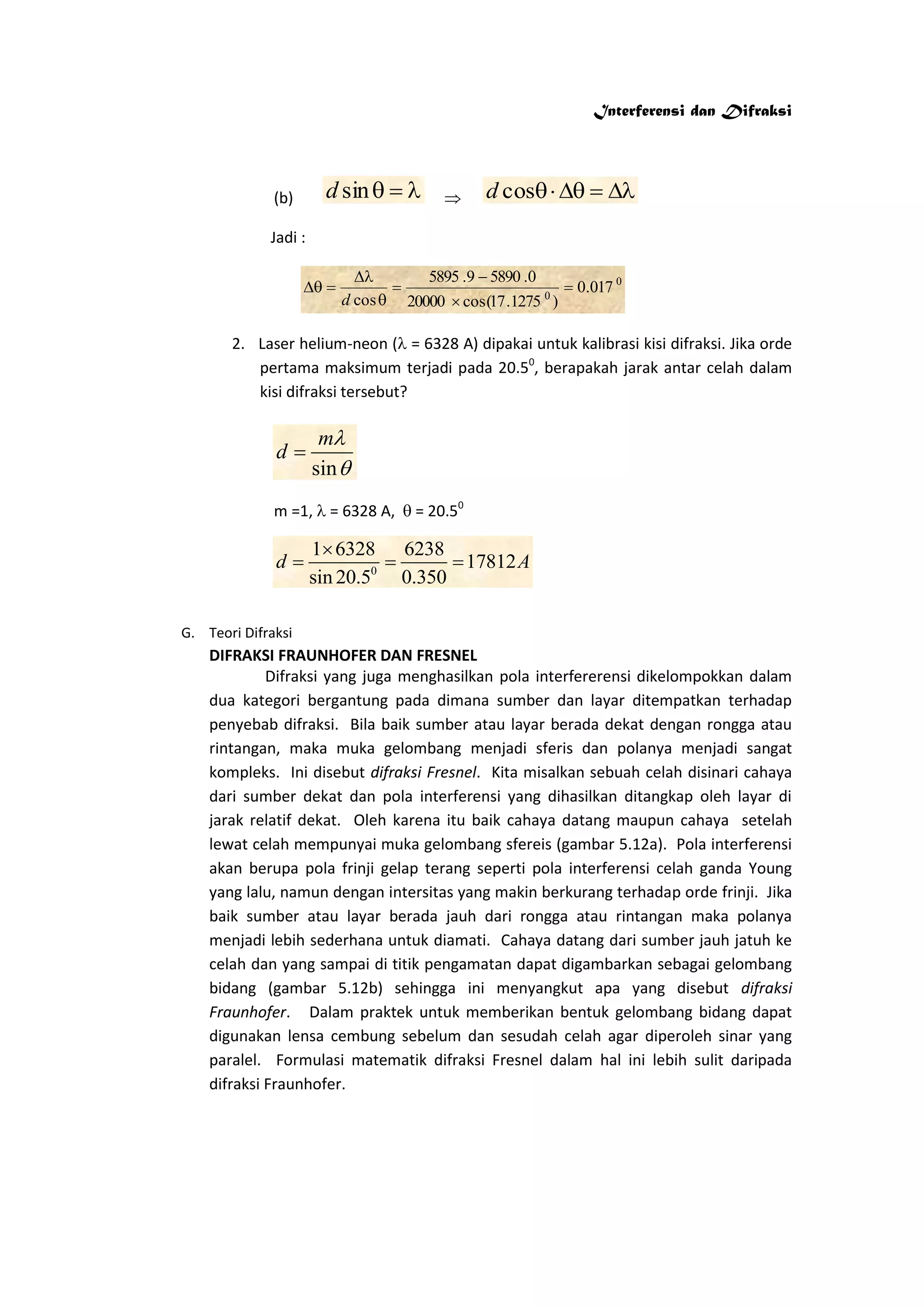 Makalah interferensi dan difraksi | DOCX