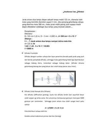 Makalah interferensi dan difraksi | DOCX