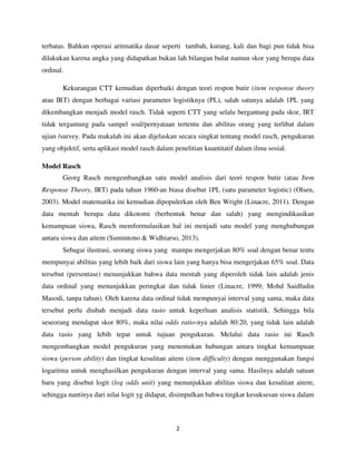 rasch model untuk penelitian sosial kuantitatif | PDF