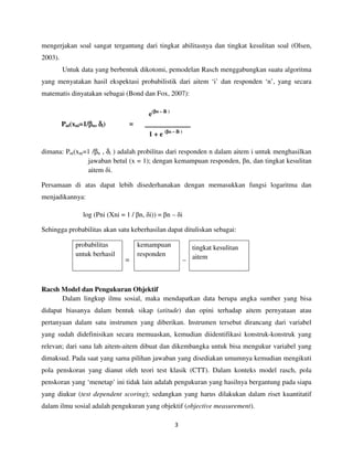 rasch model untuk penelitian sosial kuantitatif | PDF