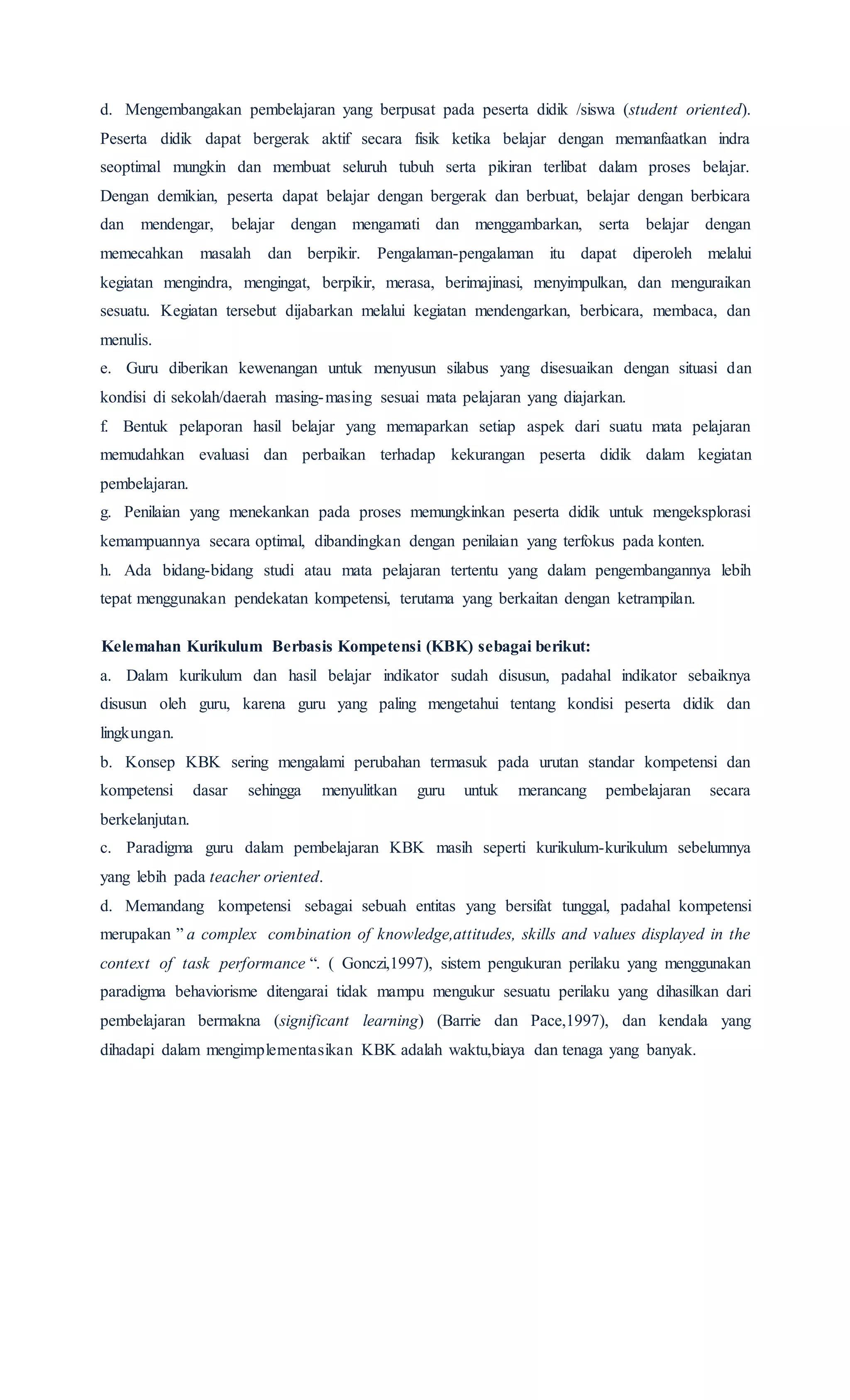 Makalah kurikulum kbk | DOCX