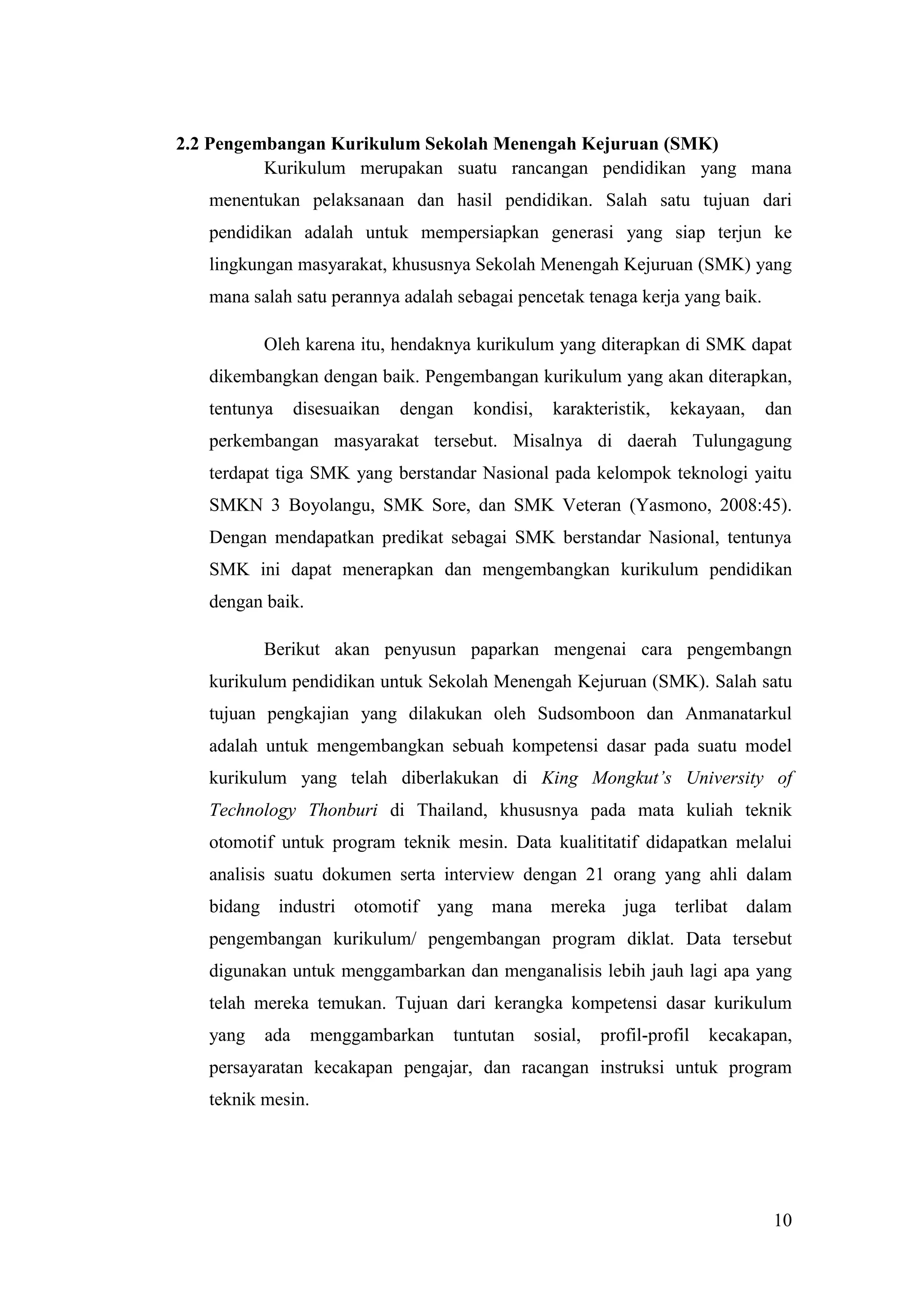 Manajemen Pendidikan Kejuruan - Kurikulum SMK | DOCX