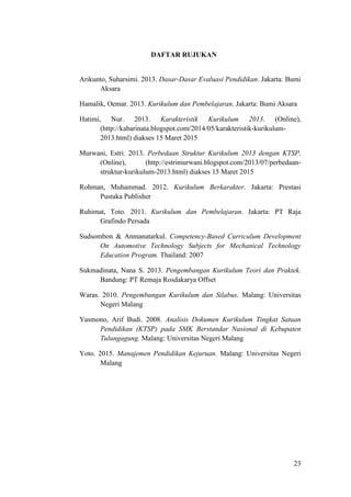 Manajemen Pendidikan Kejuruan - Kurikulum SMK | DOCX