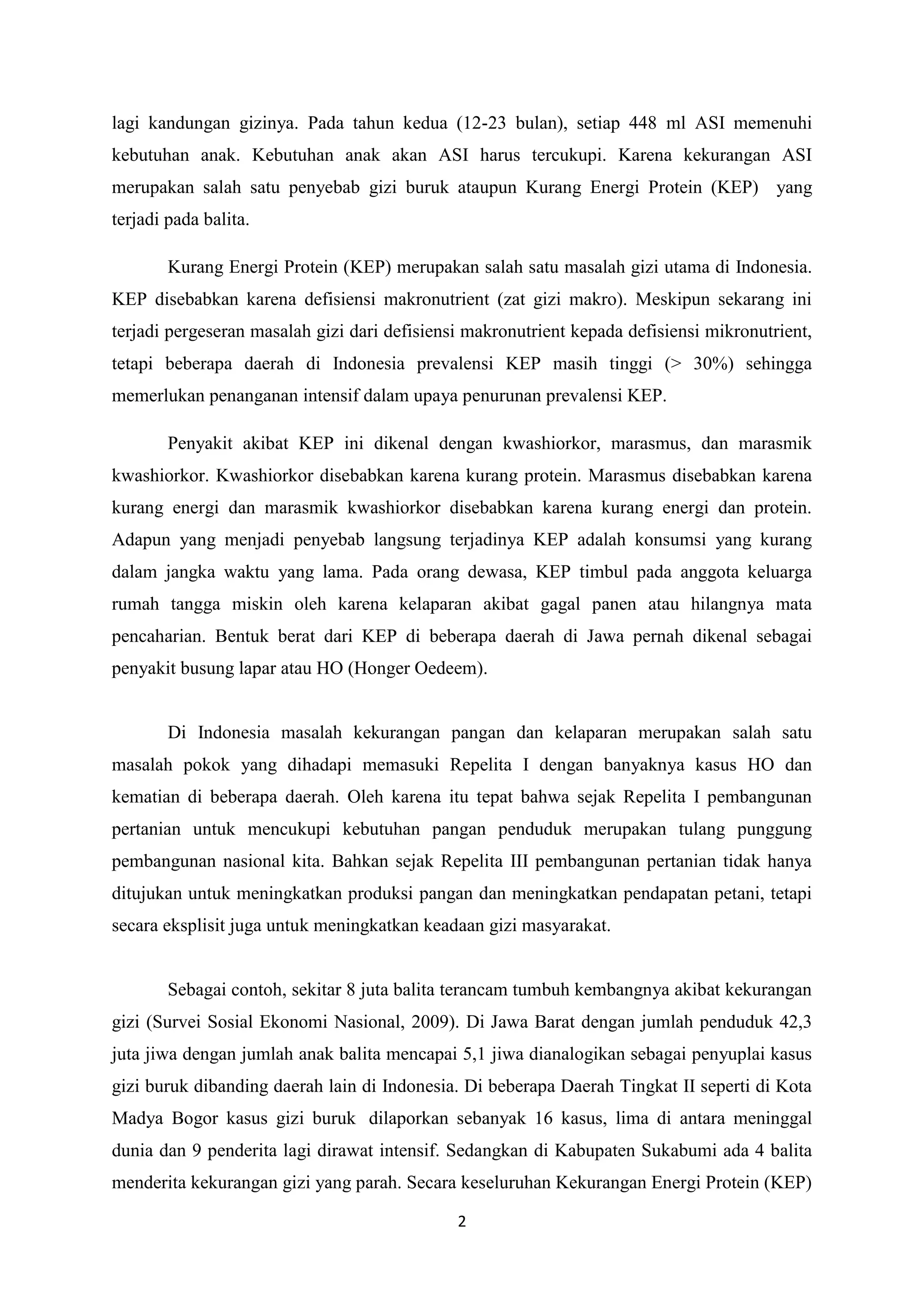 Makalah kwashiorkor, kimia pangan, kuliah semester 7 | DOCX