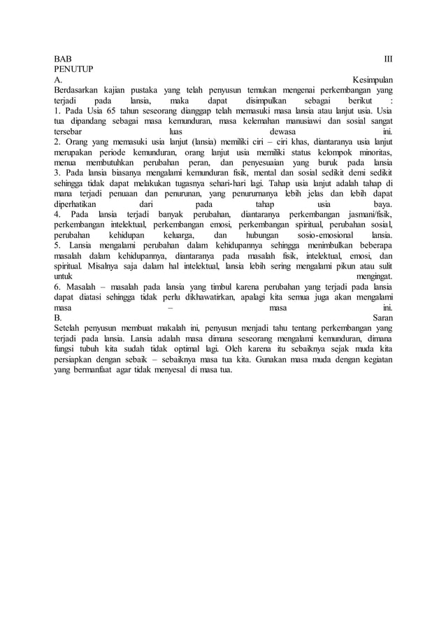 Makalah lansia yani | PDF