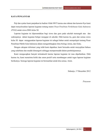 Makalah laporan kegiatan LAPORAN KEGIATAN STUDY TOUR PUSAT PENELITIAN ...