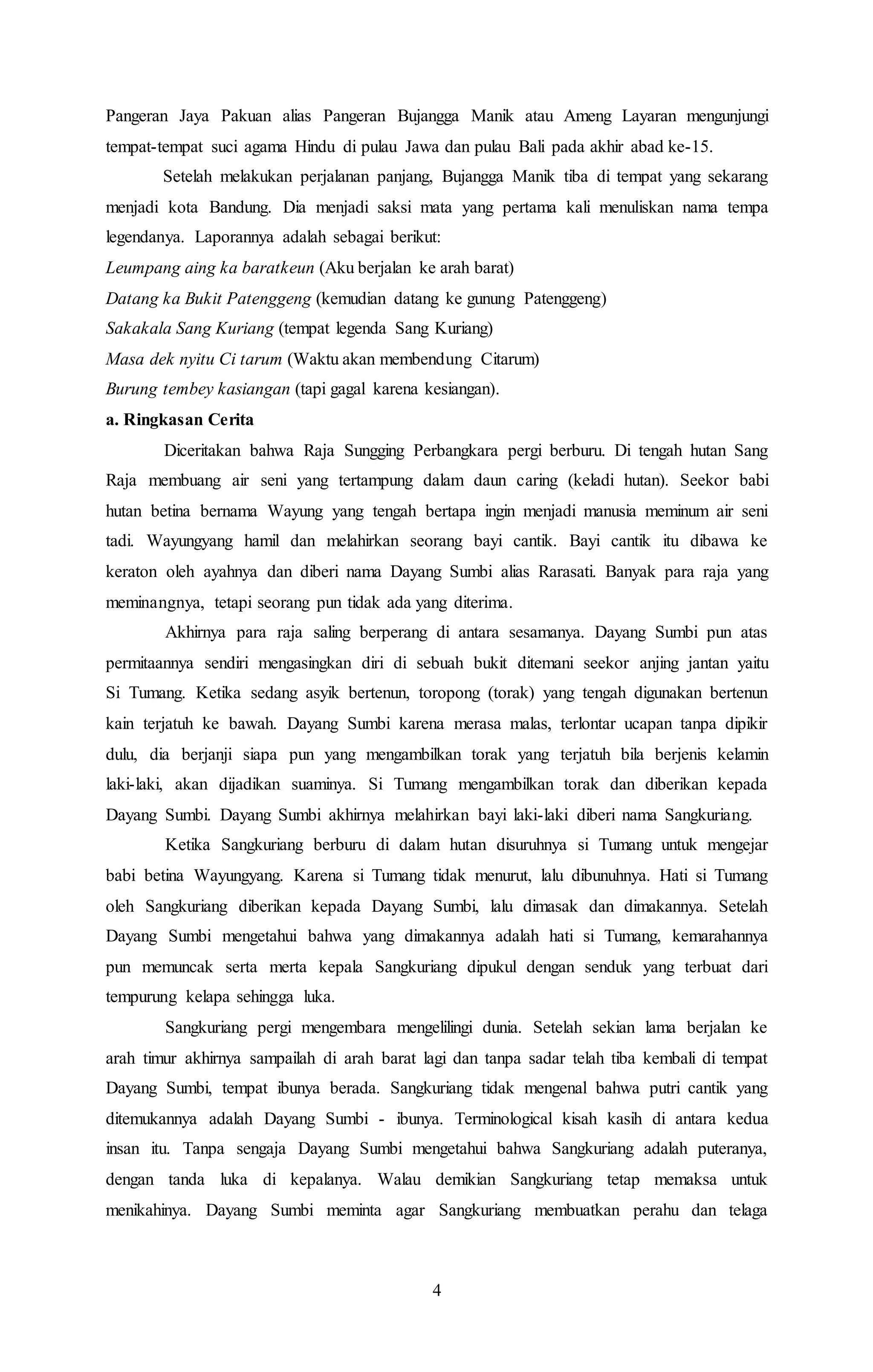 Makalah legenda sangkuriang | DOCX