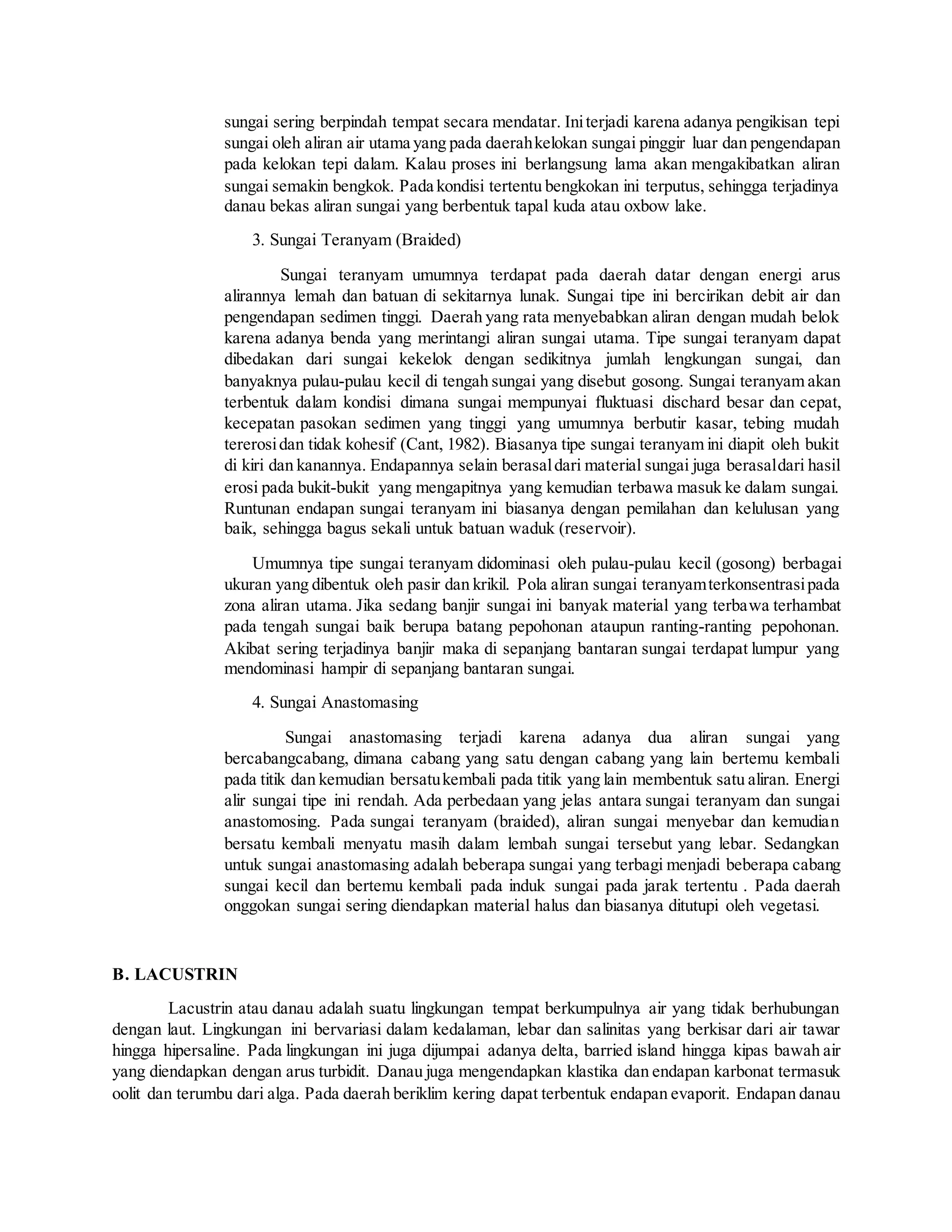 Makalah lingkungan pengendapan | DOCX