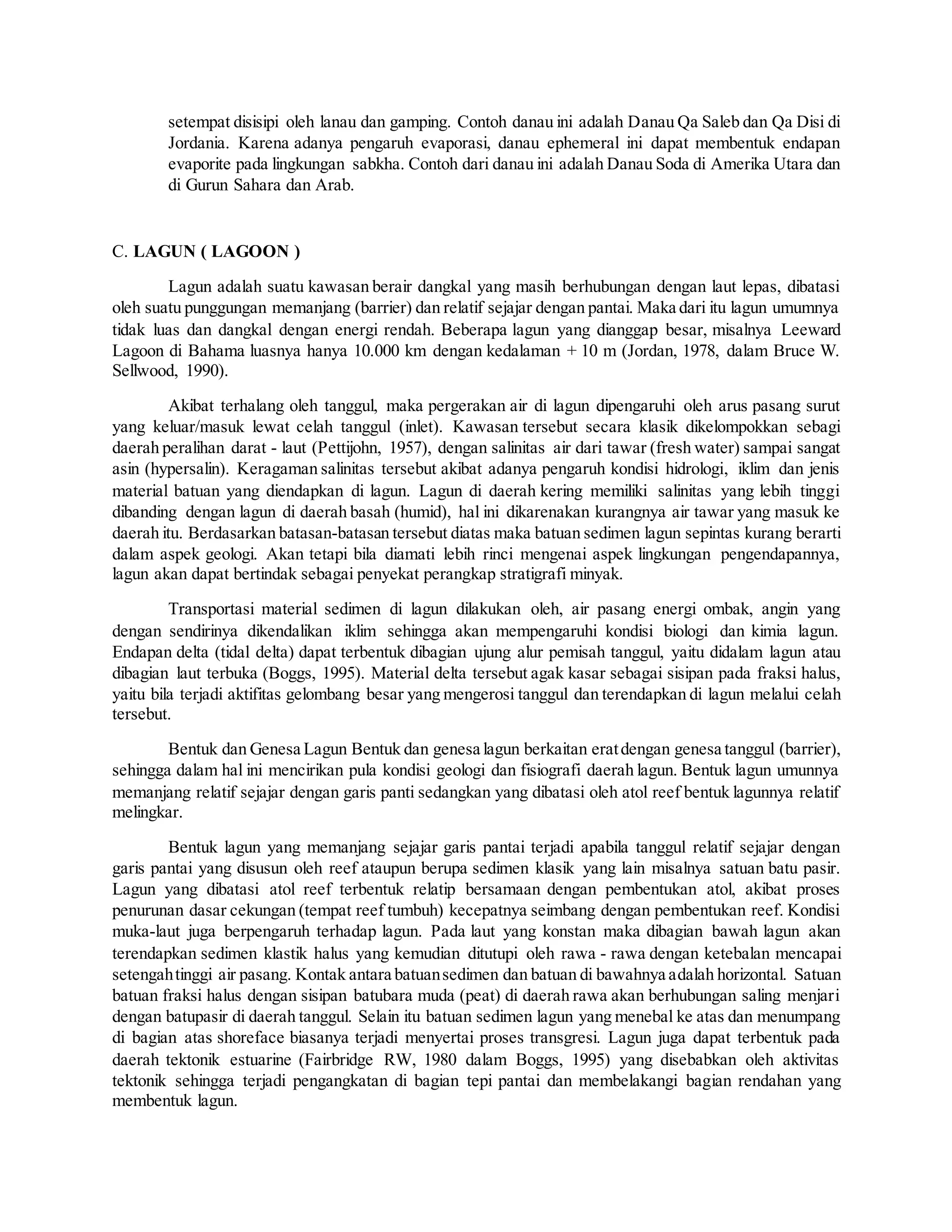 Makalah lingkungan pengendapan | DOCX