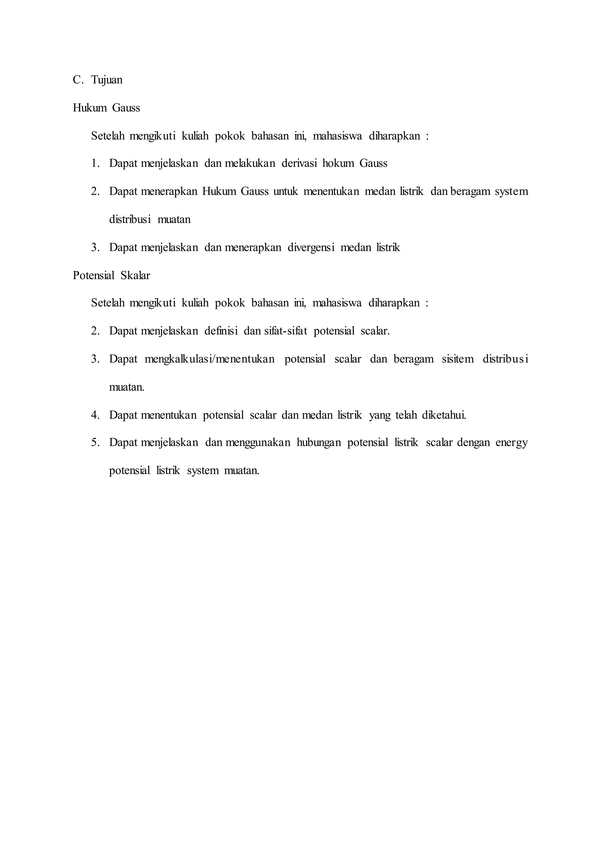 Makalah listrik magnet hukum gauss dan potensial skalar | DOCX