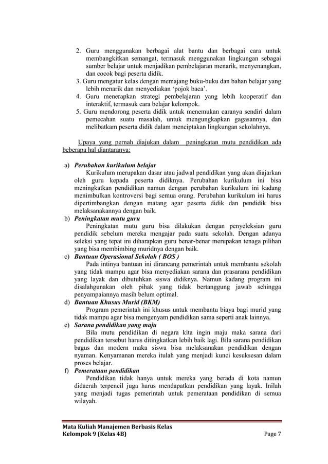 MAKALAH MENJELASKAN PENDEKATAN PAIKEM DALAM UPAYA PENINGKATAN MUTU PENDIDIKAN | PDF