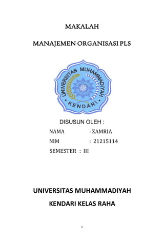 Makalah manajemen organisasi pls | PDF