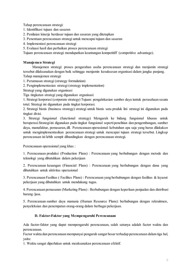 Makalah manajemen perencanaan | DOCX