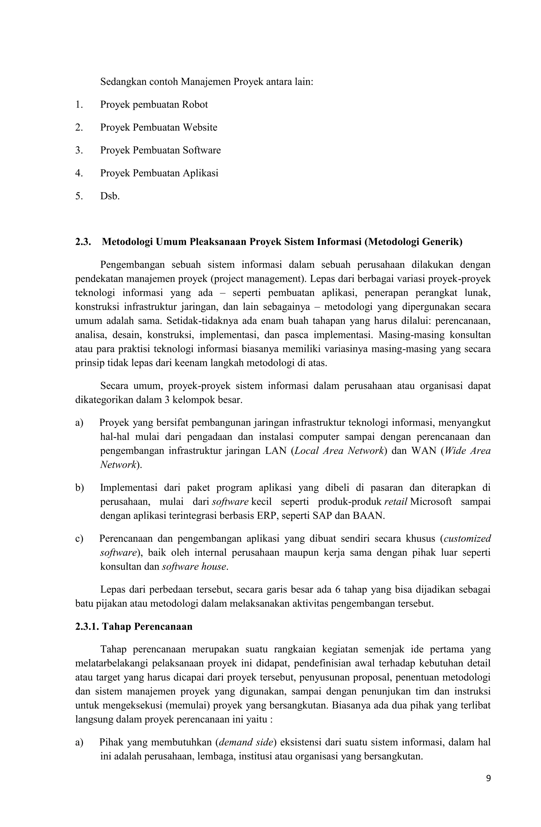 Makalah manajemen proyek sistem informasi | DOCX