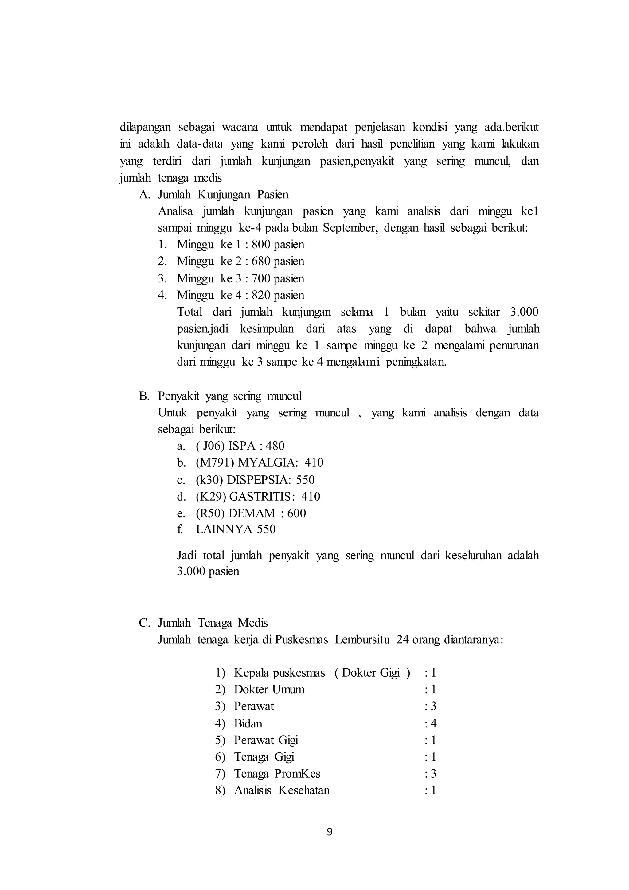 Makalah analisis puskesmas lembursitu | DOCX