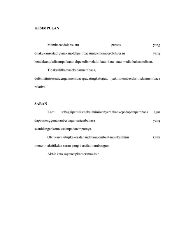 Makalah membaca ii | PDF