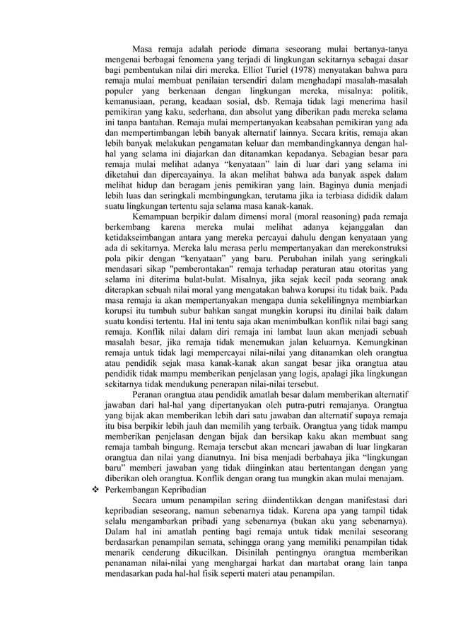 Makalah (mengenal karakter remaja pada siswa smp | DOC