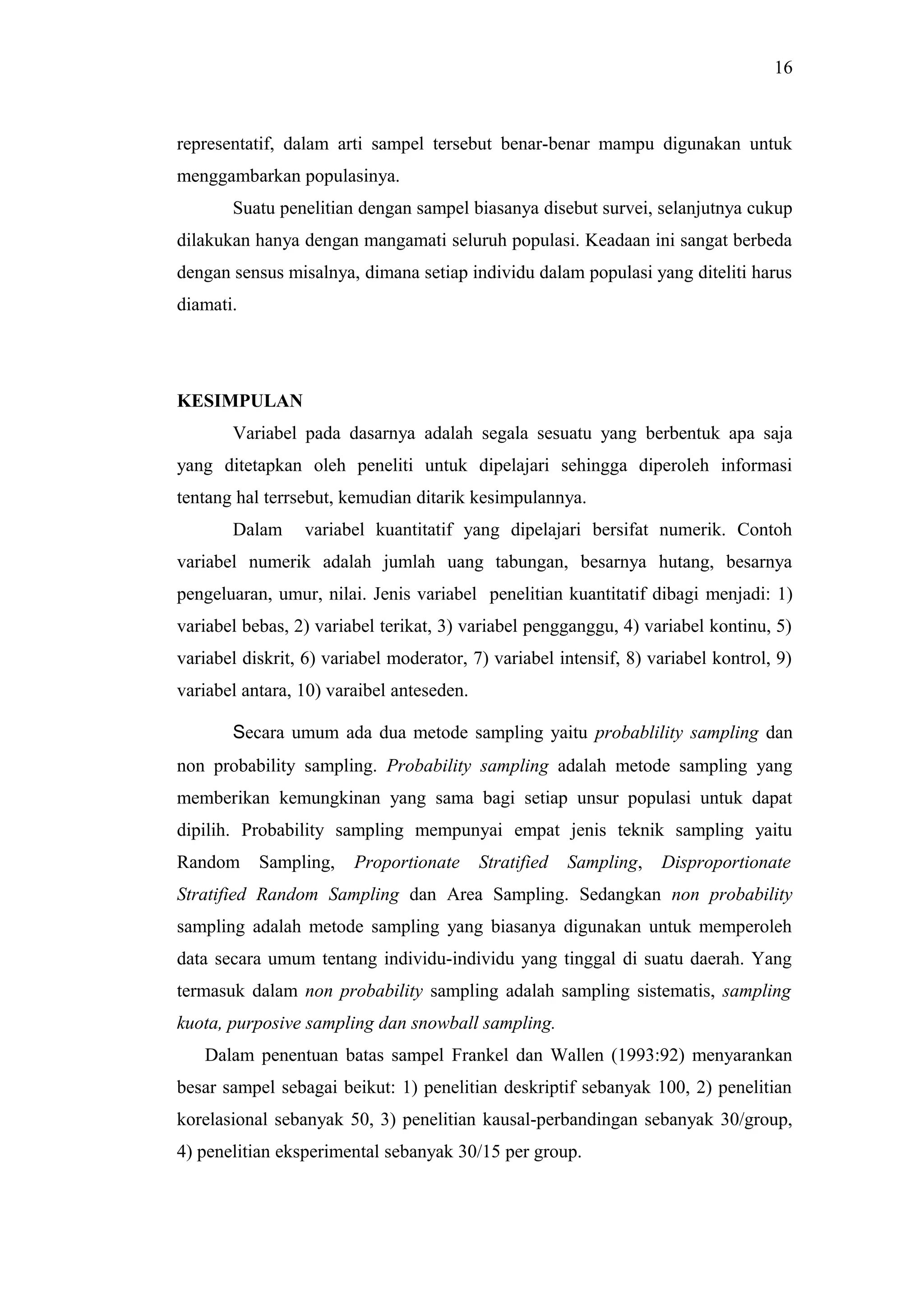 Makalah met.pen kuan (variabel, populasi & sampel) | DOC