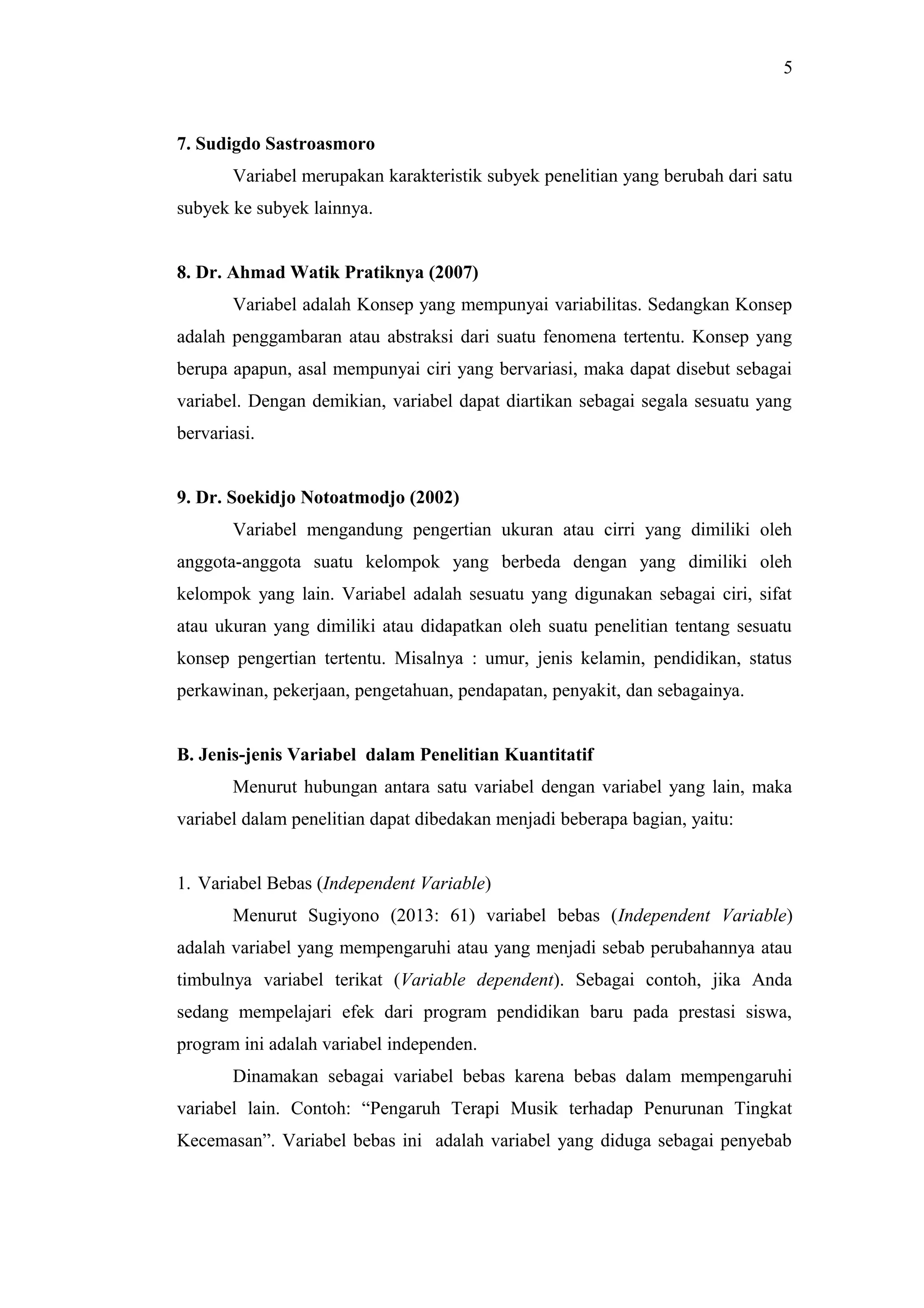 Makalah met.pen kuan (variabel, populasi & sampel) | DOC