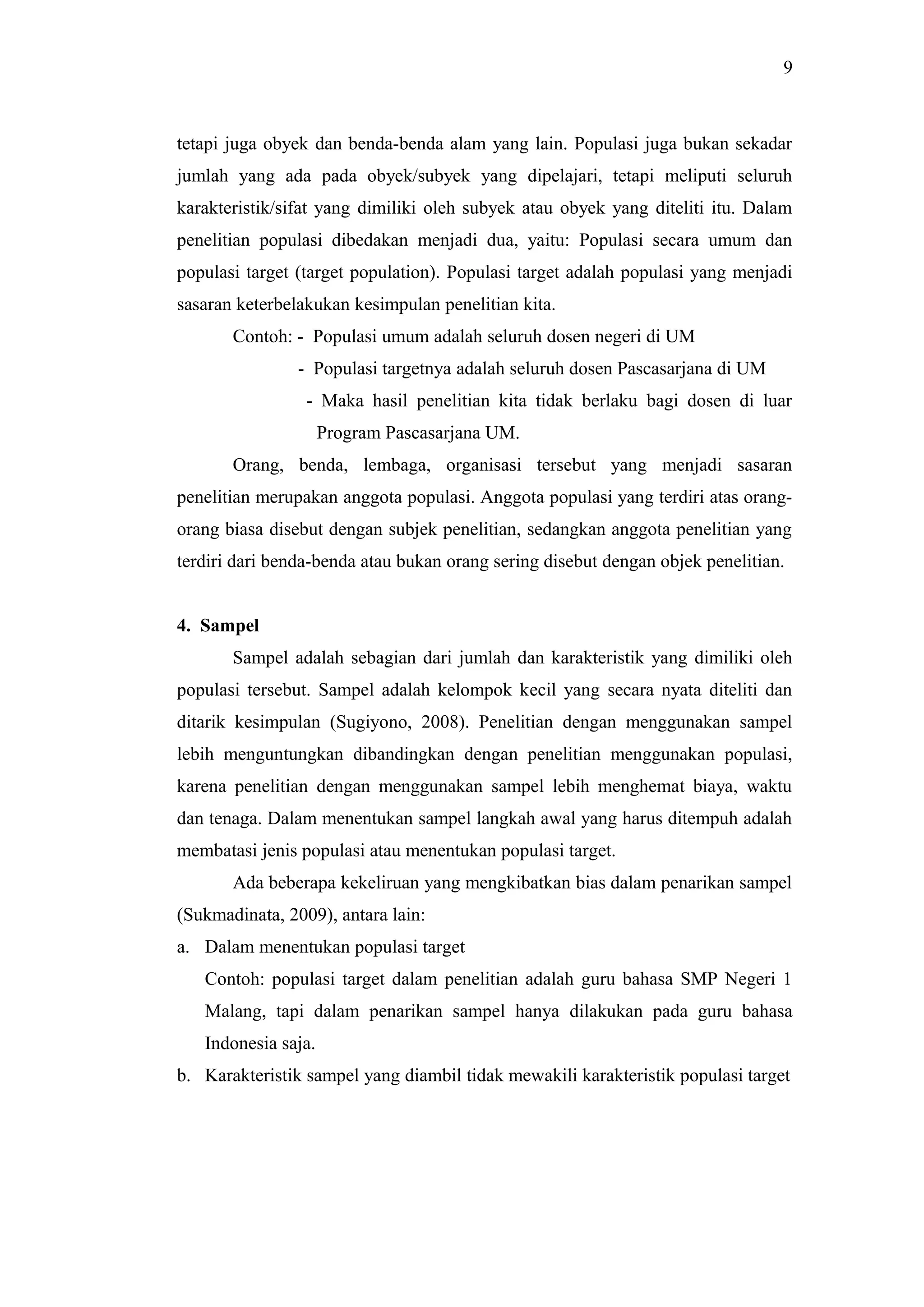 Makalah met.pen kuan (variabel, populasi & sampel) | DOC