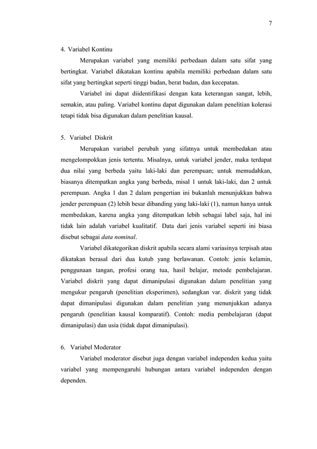 Makalah met.pen kuan (variabel, populasi & sampel) | DOC