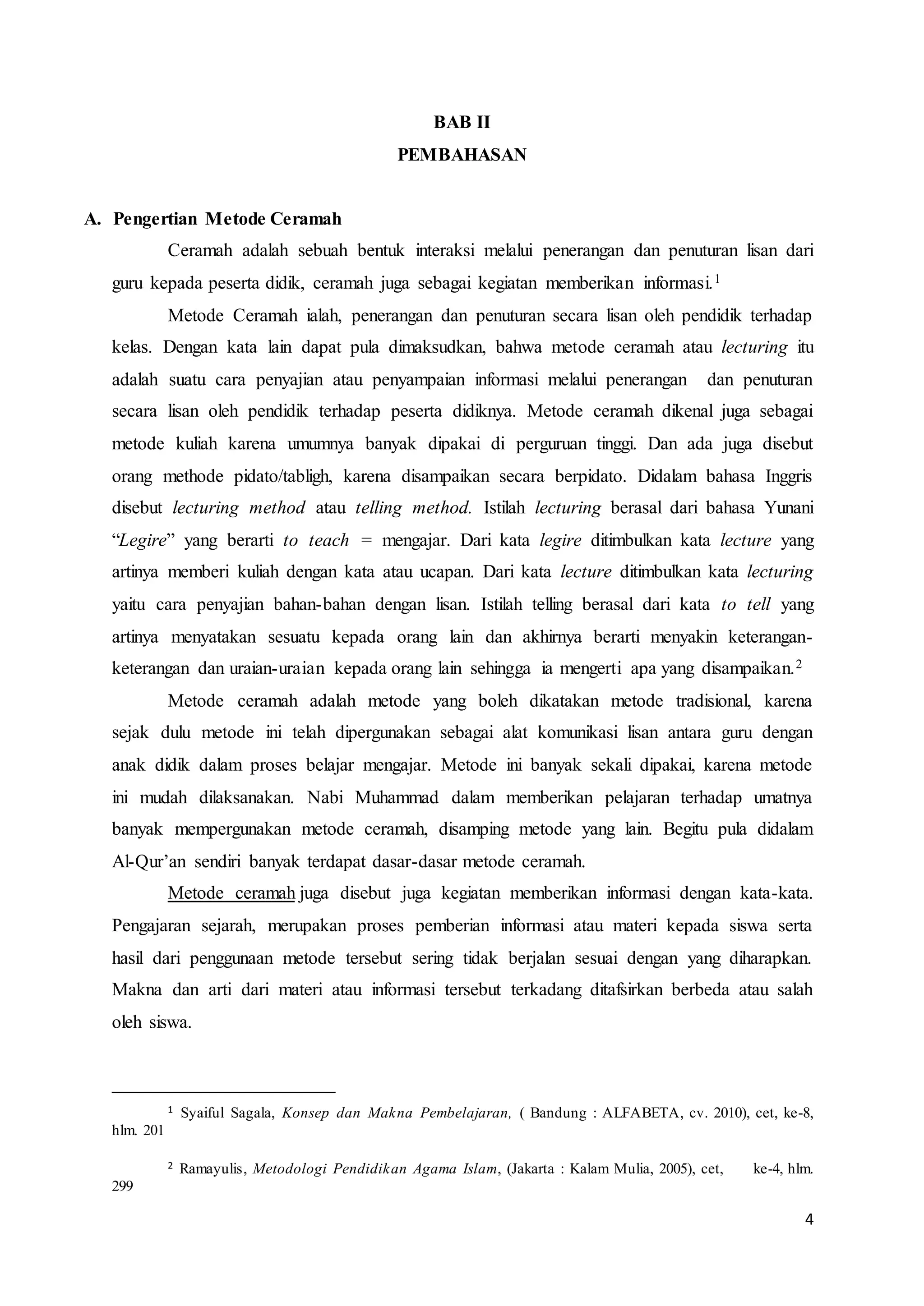 Makalah metode ceramah | DOCX