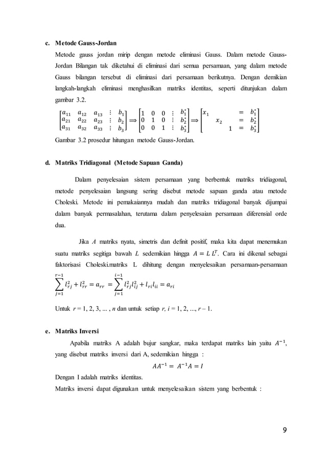 Makalah Metode Numerik : Sistem Persamaan Linear | DOCX