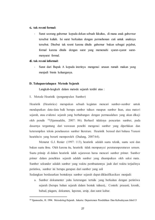Makalah metode pengumpulan sumber sejarah (1) | PDF