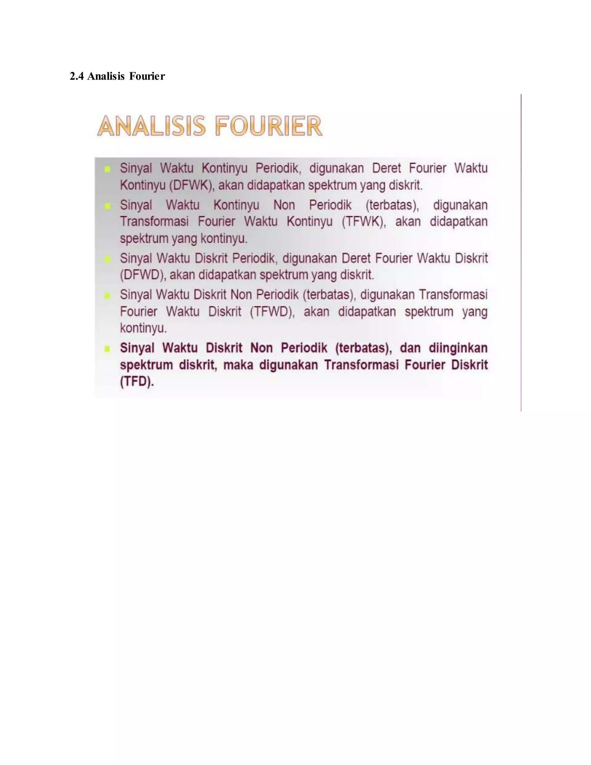 Makalah metode transformasi fourier | DOCX