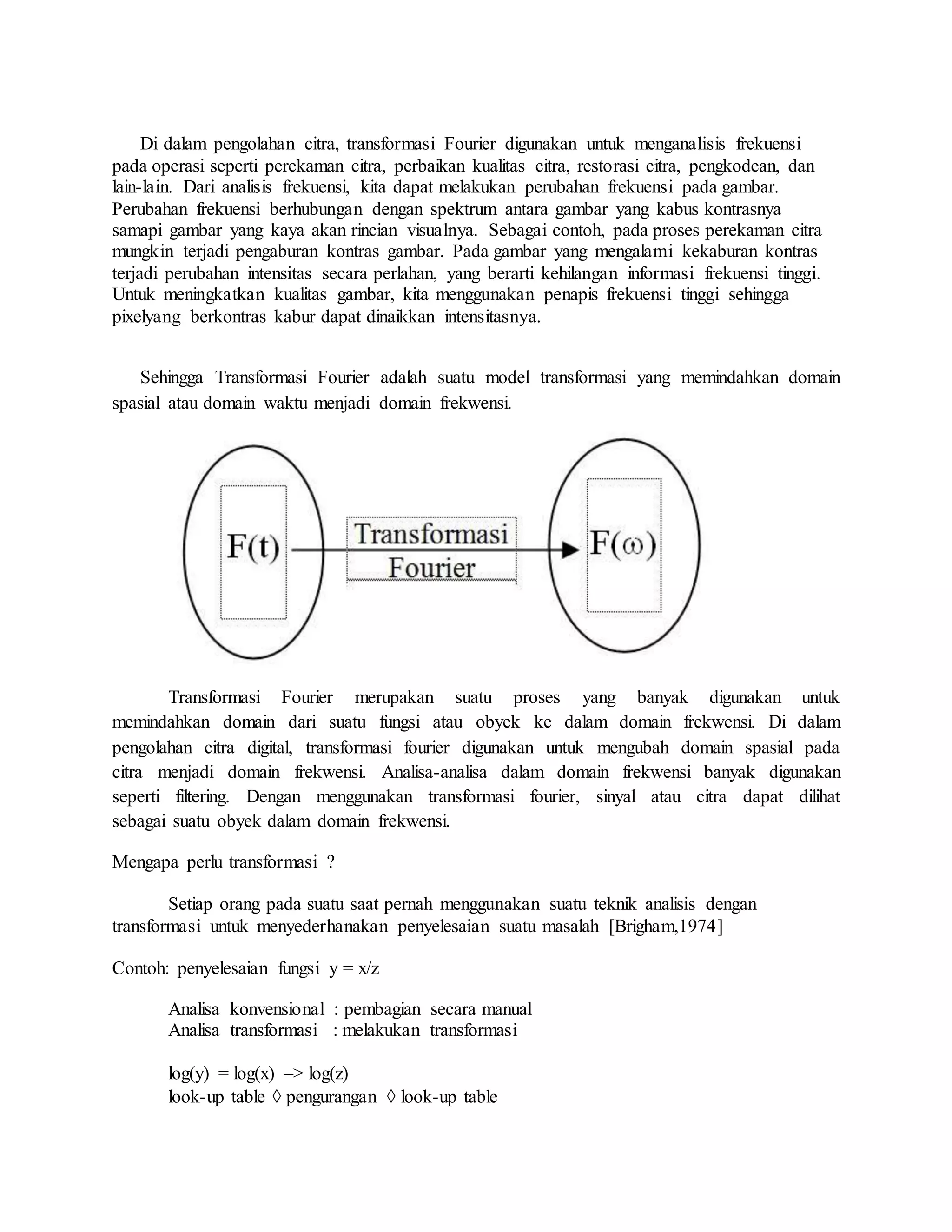 Makalah metode transformasi fourier | DOCX