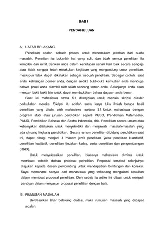 Penyusunan Proposal Penelitian Kuantitatif | DOCX