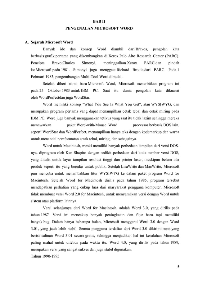 Makalah microsoft word