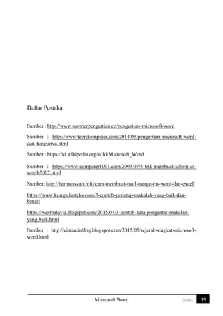 Makalah microsoft word | PDF