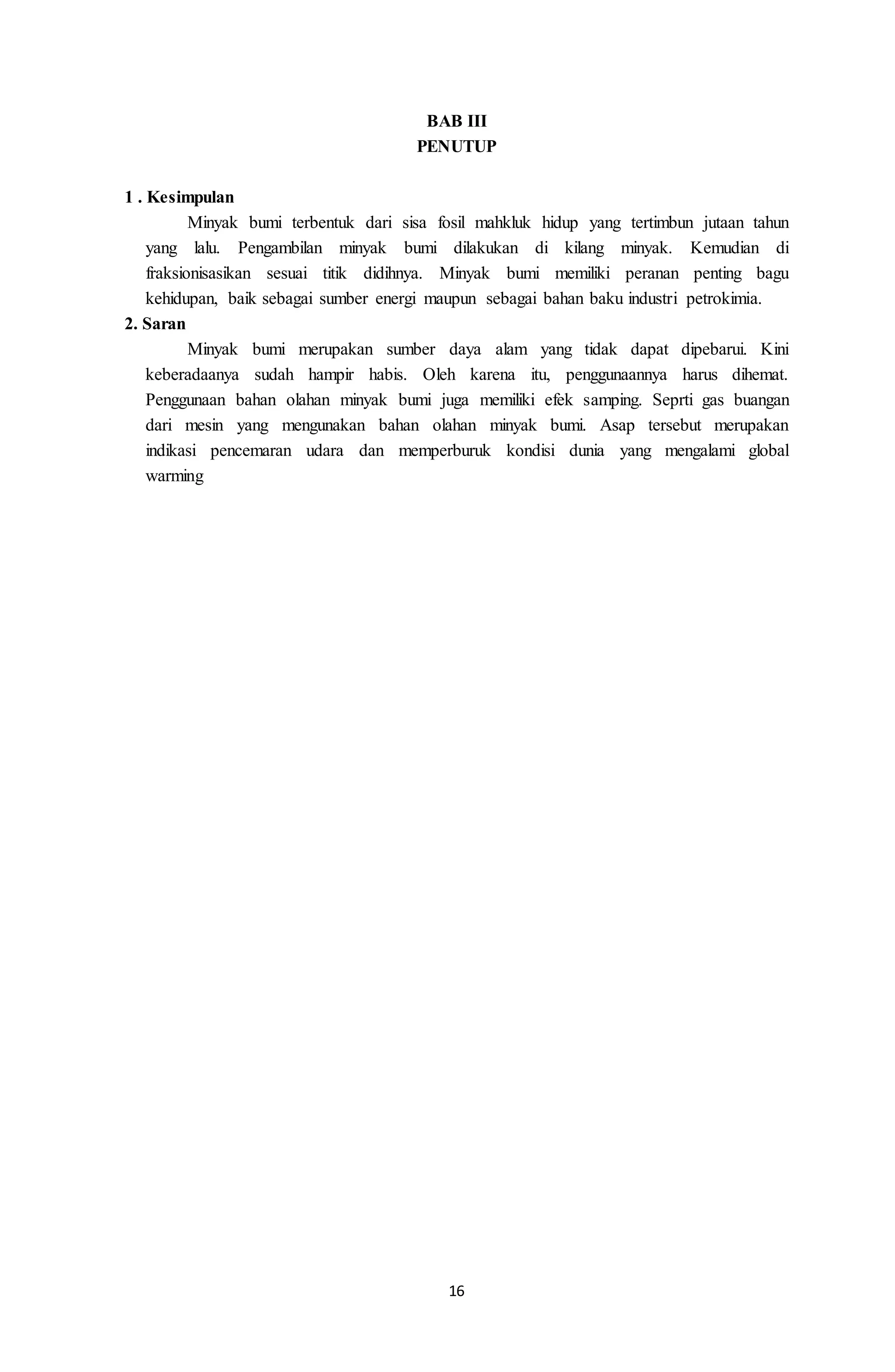 Makalah minyak bumi alek | PDF