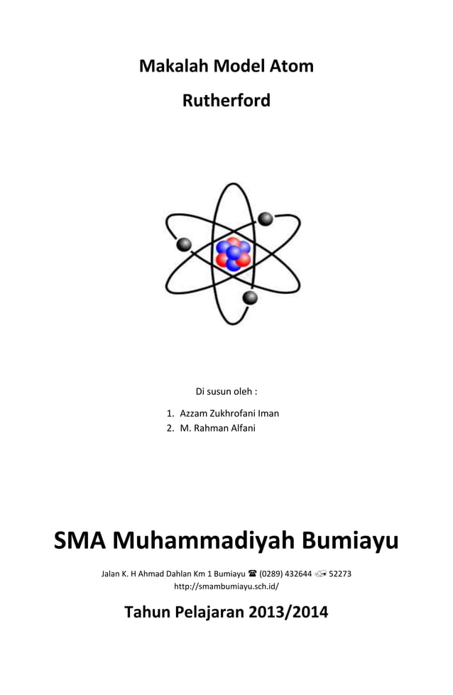 Makalah model atom Rutherford | DOCX