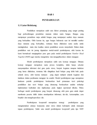 Makalah model pembelajaran nht | PDF