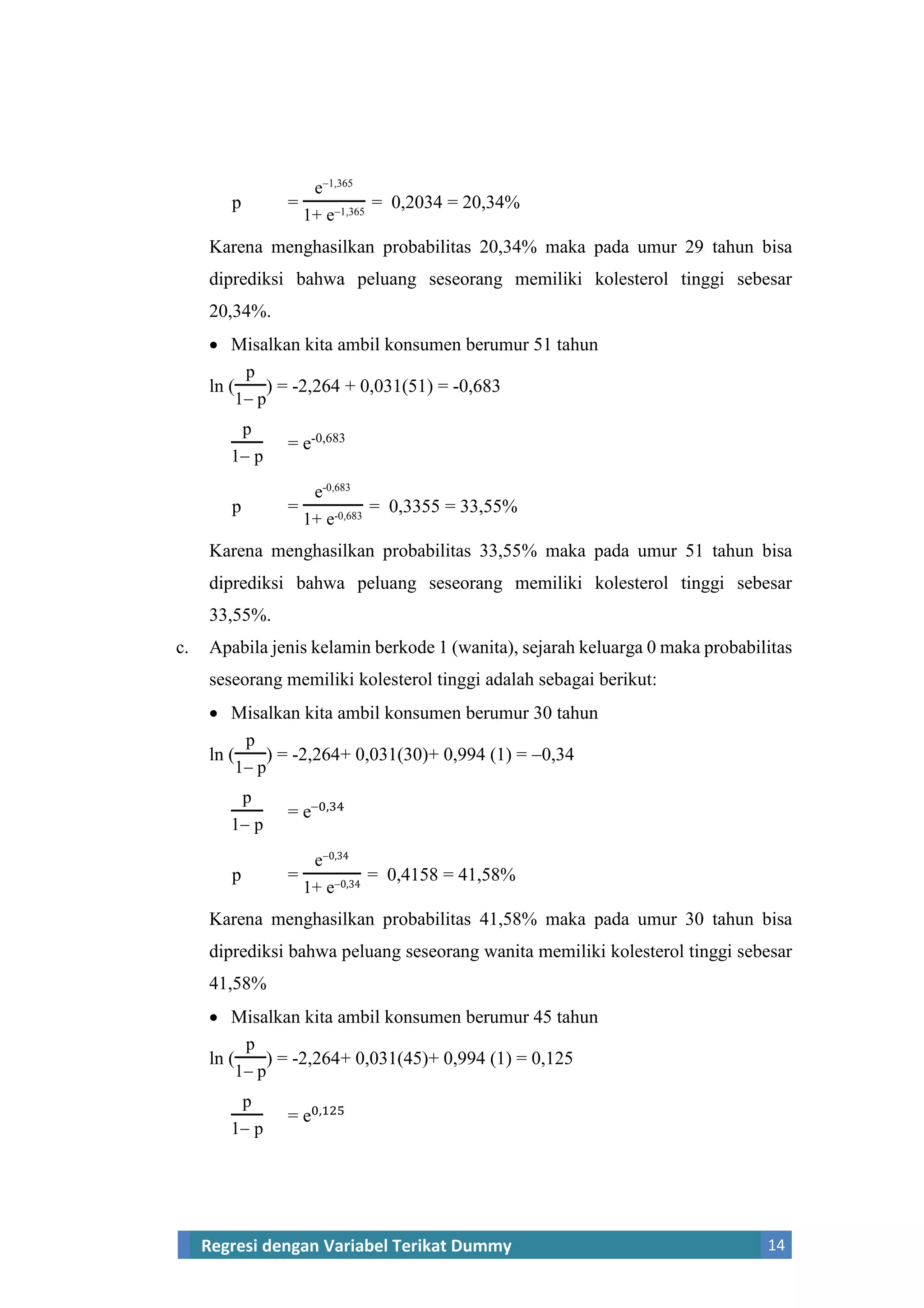 Makalah model regresi dengan variabel terikat dummy | PDF