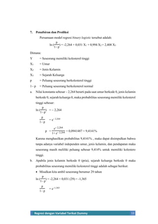 Makalah model regresi dengan variabel terikat dummy | PDF