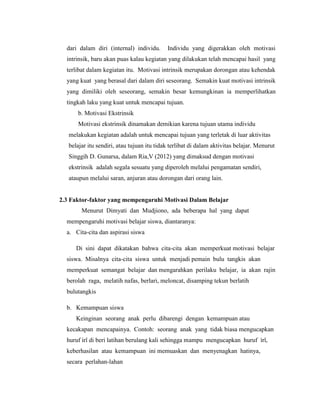 Makalah motivasi dalam belajar | DOCX