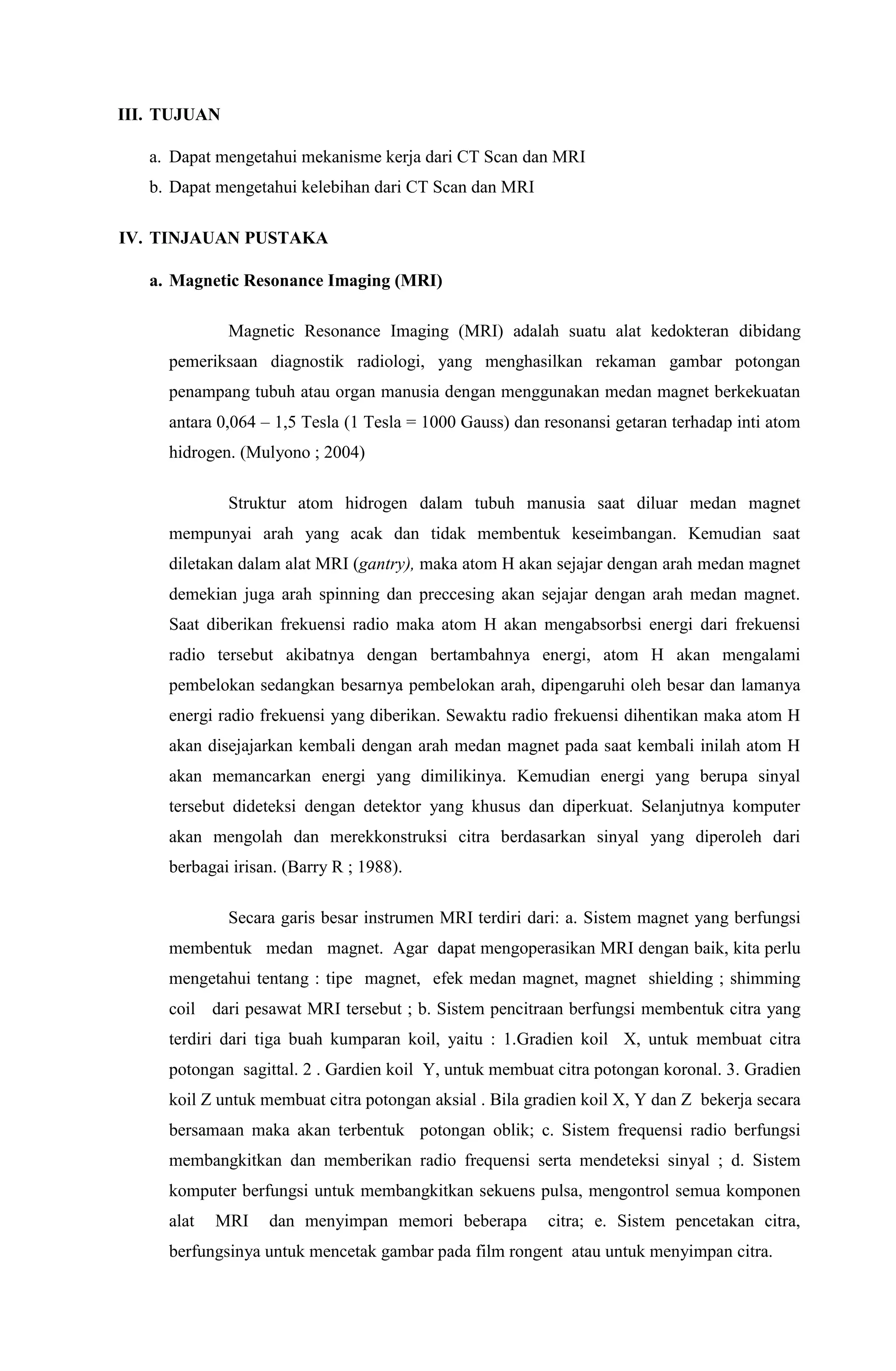 Makalah mri dan ct scan | DOCX