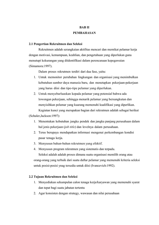 Makalah MSDM (REKRUITMEN DAN SELEKSI KARYAWAN) | DOC
